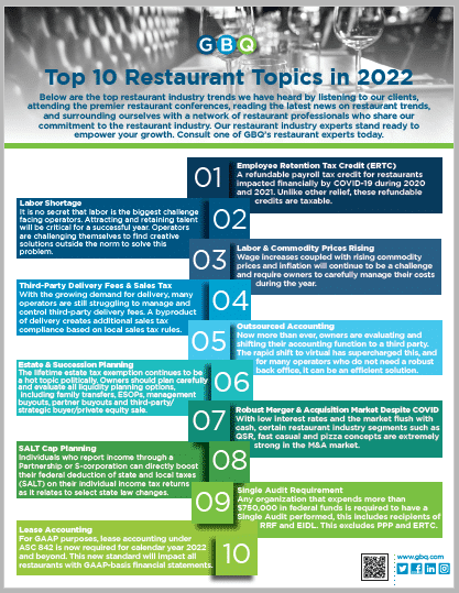 Top 10 Restaurant Topics In 2022